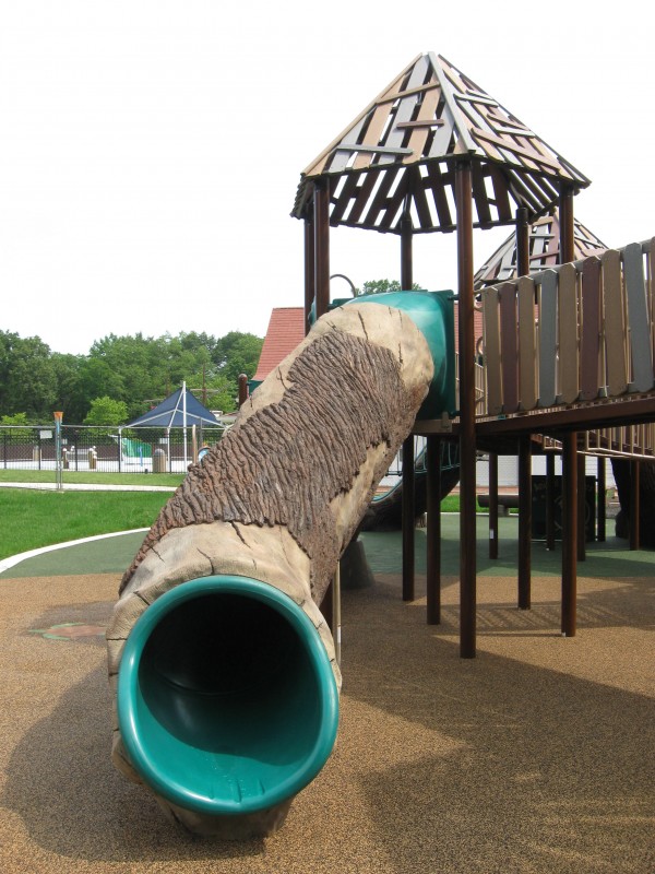 tunnel slide fallen log | Accessible Playgrounds