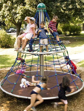 full rotating net with deck | Accessible Playgrounds